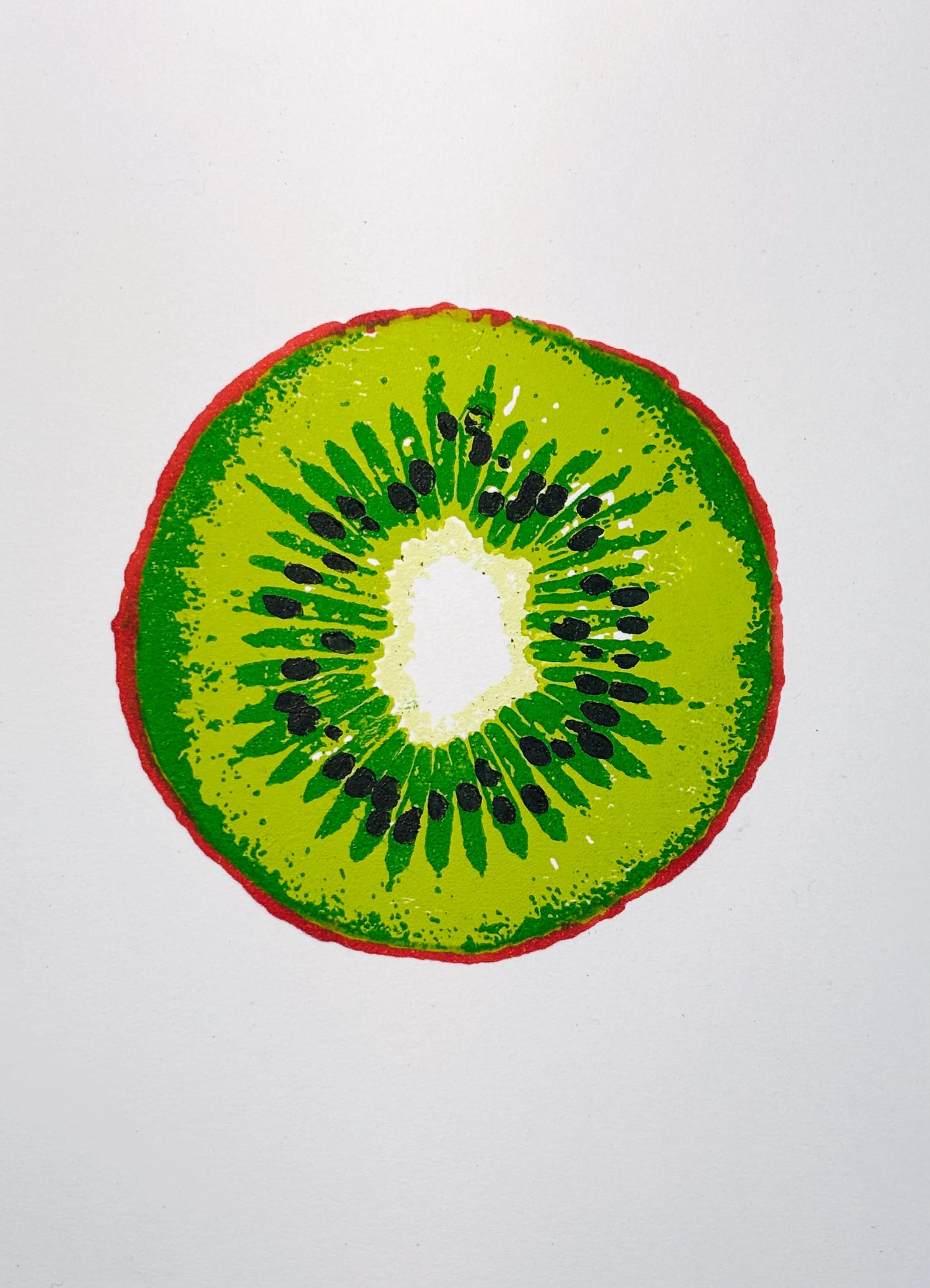 Kiwi Fruit Relief Print, Woodblock Print, Printmaking, Kiwi, Hand ...