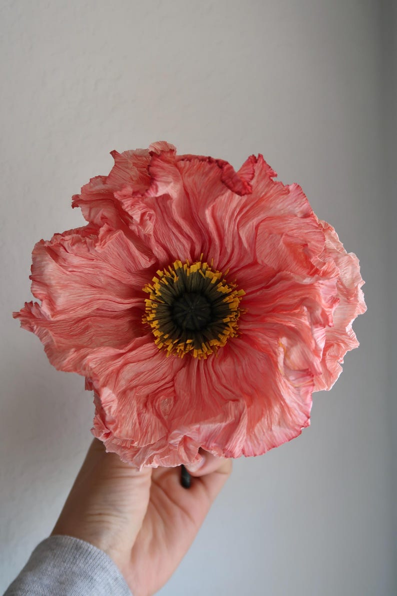 Paper Poppies | Individual Handmade Poppy Flower, Made of Italian Crepe ...