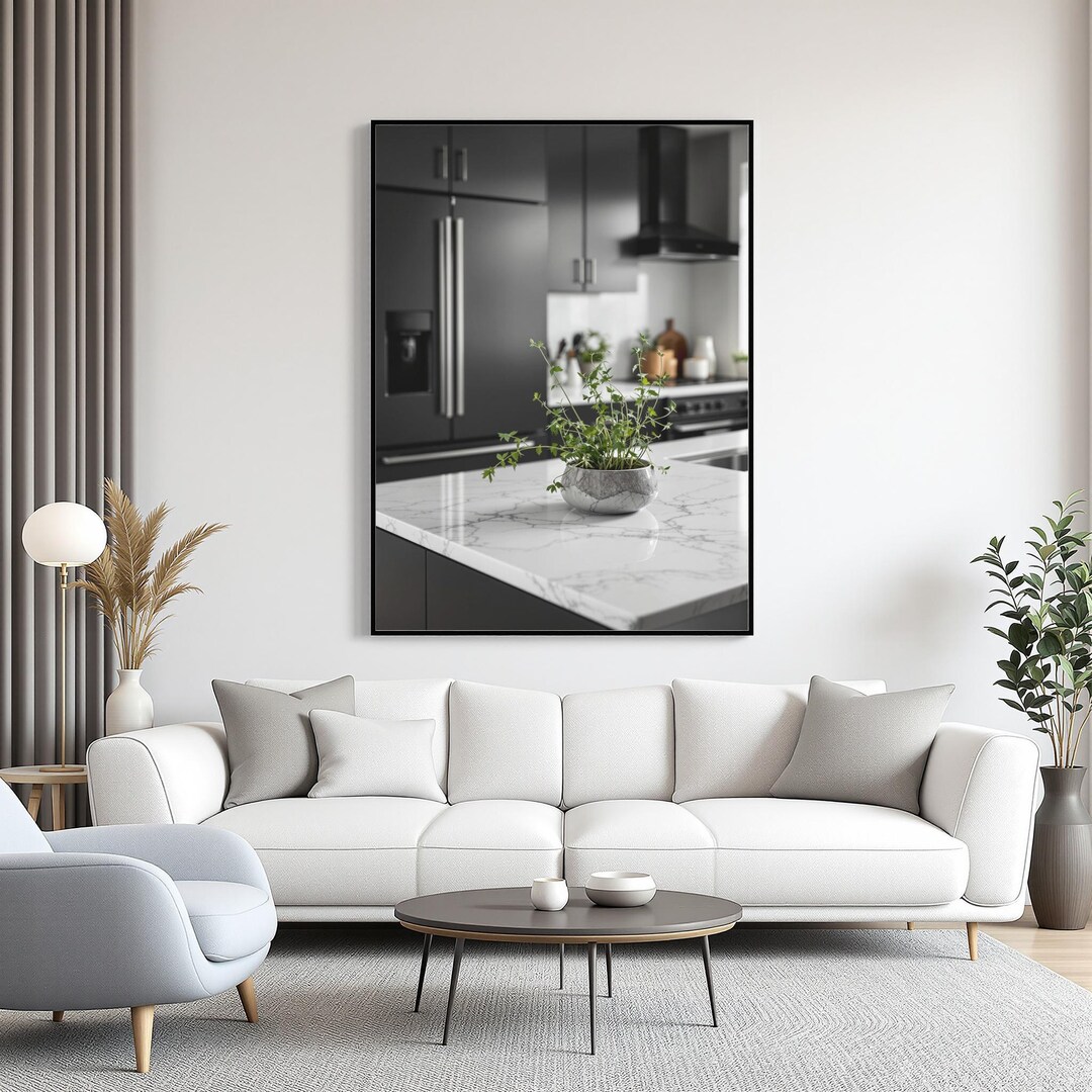 Contemporary Kitchen Wall Art - Digital Print of a Modern and Sleek ...