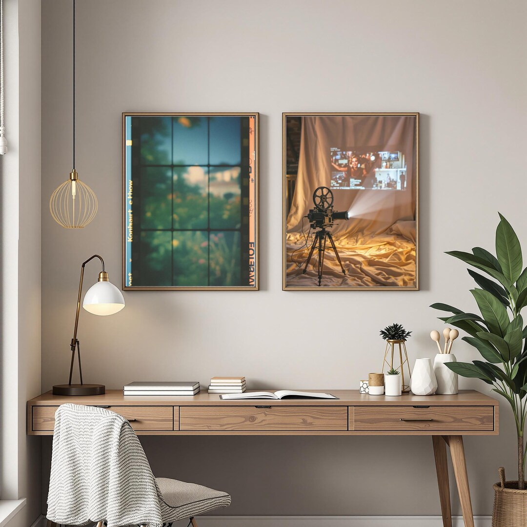 Digital Print of Vintage Film Projector & 70s Kodak Film Strip | Retro ...