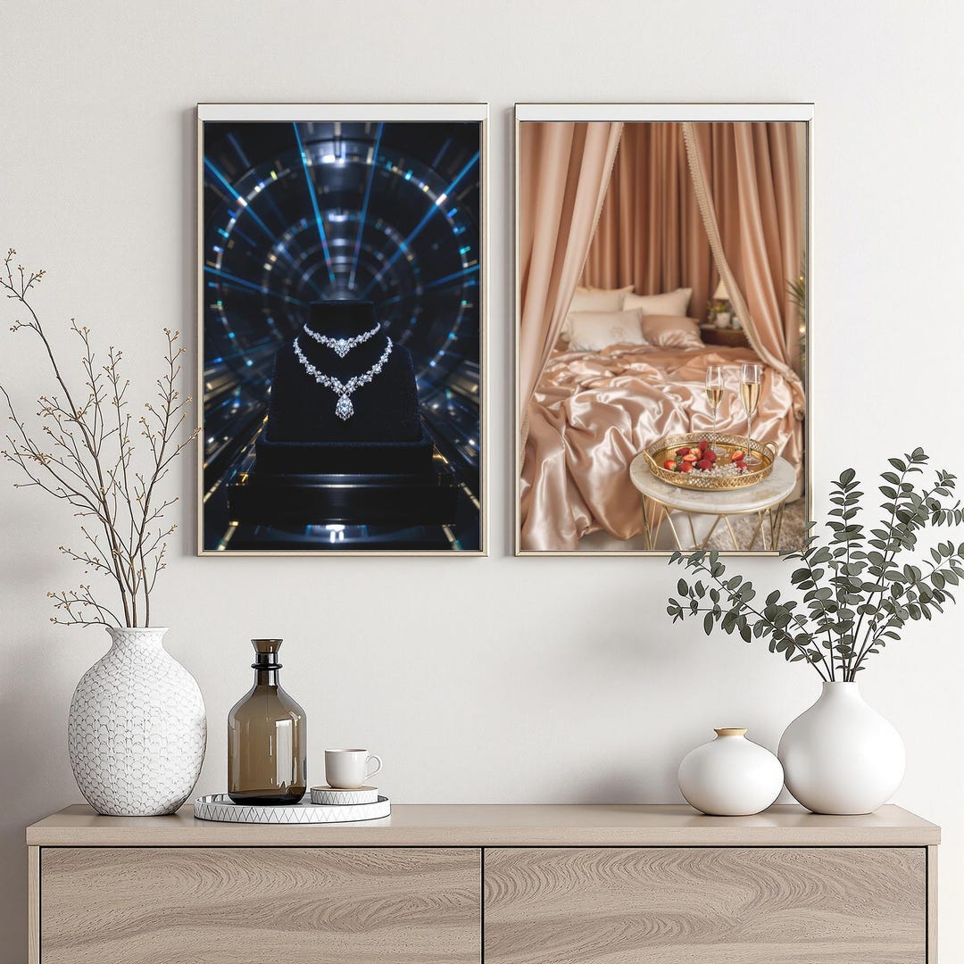 Set of 2 Digital Prints | Luxury Home Decor and High-end Jewelry Art ...