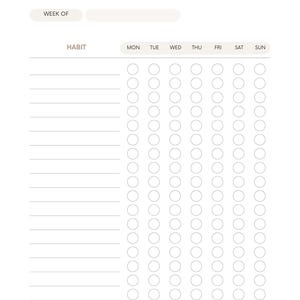 Weekly Habit Tracker Printable and Digital , Productivity Planner ...