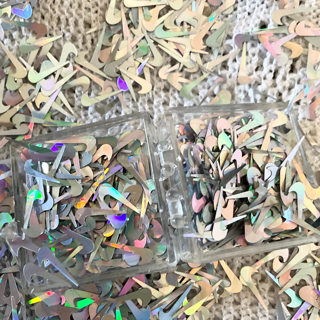 Checkmark SILVER Glitter Holographic Chunky Shapes for Tumbler Projects ...