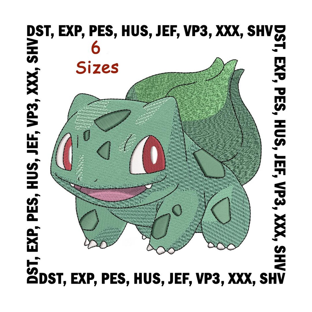 Bulbasaur Embroidery Design, Pokemon Embroidery Files - 6 Sizes ...