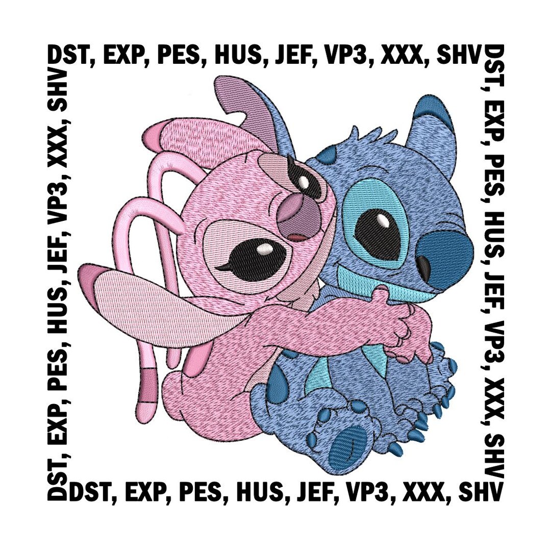 Stitch & Angel Embroidery Design: Lilo and Stitch, 7 Sizes (instant ...