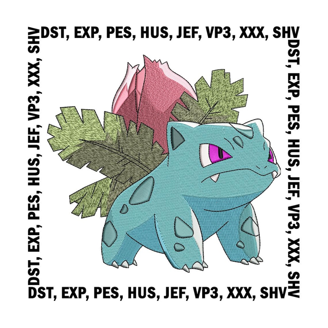 Ivysaur Embroidery Design, Pokemon Embroidery Files - 6 Sizes, Digital ...