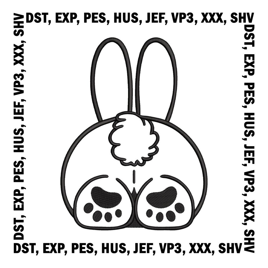 Bunny Embroidery Design, Rabbit Outline Embroidery Files - 8 Sizes ...
