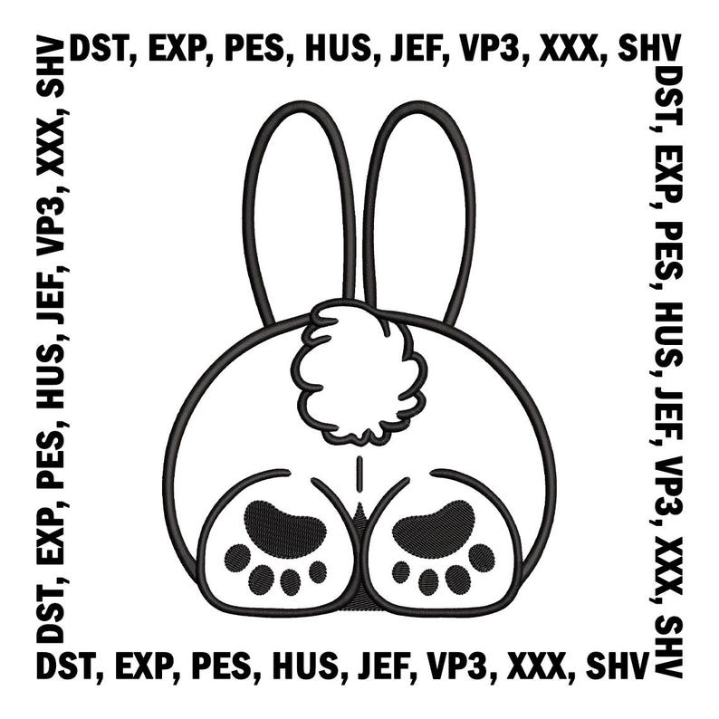 Bunny Embroidery Design, Rabbit Outline Embroidery Files - 8 Sizes ...
