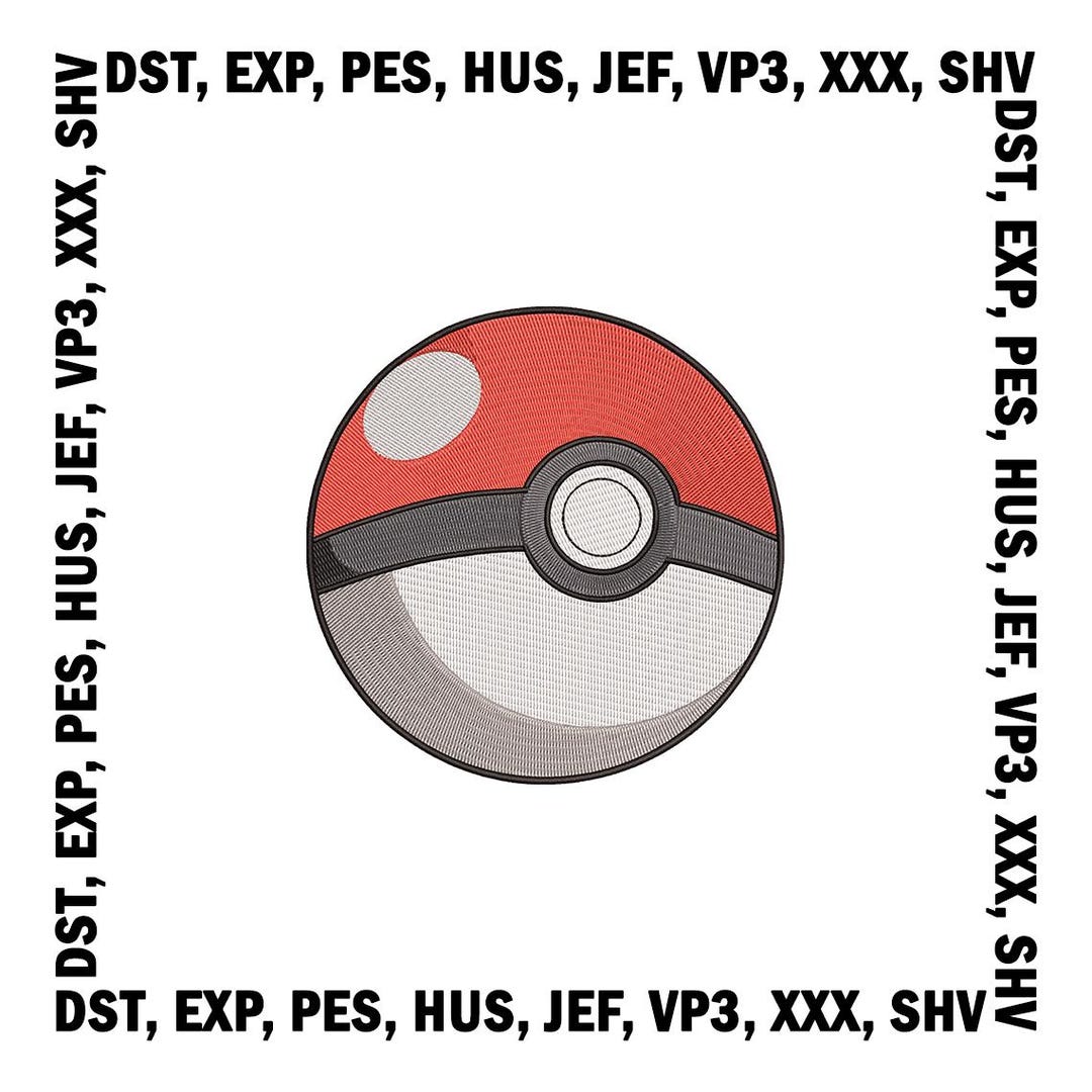Pokemon Embroidery Design, Pokeball Embroidery Files 5 Sizes, Design ...