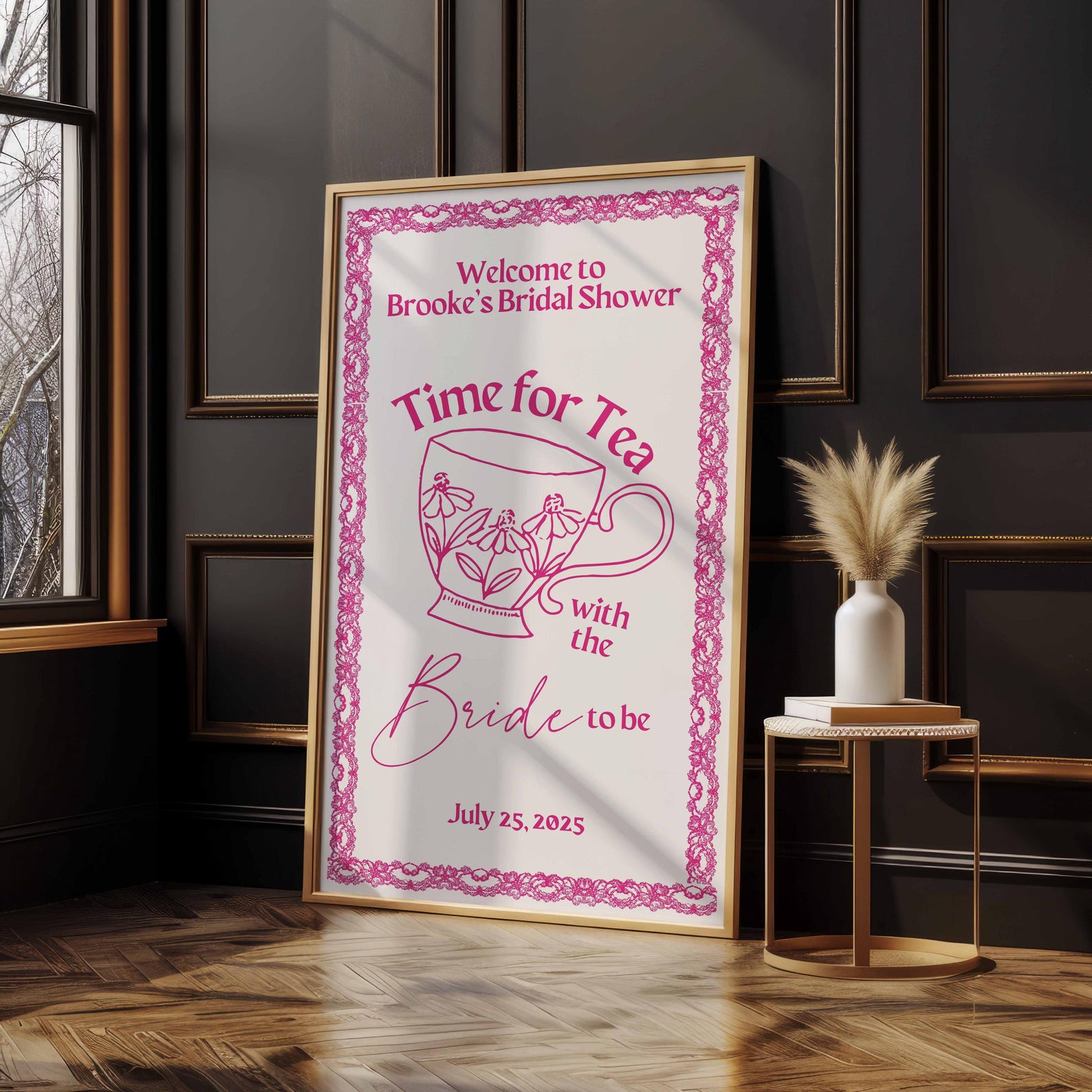 Time for Tea Bridal Shower Sign FULLY EDITABLE, Colorful Bridal Shower ...