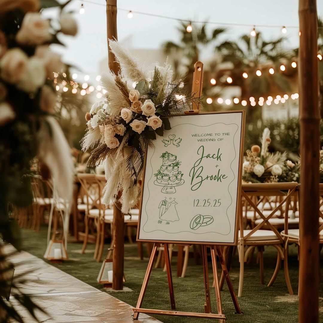 Whimsical Welcome to Our Wedding Sign, Modern Wedding, Garden Party ...