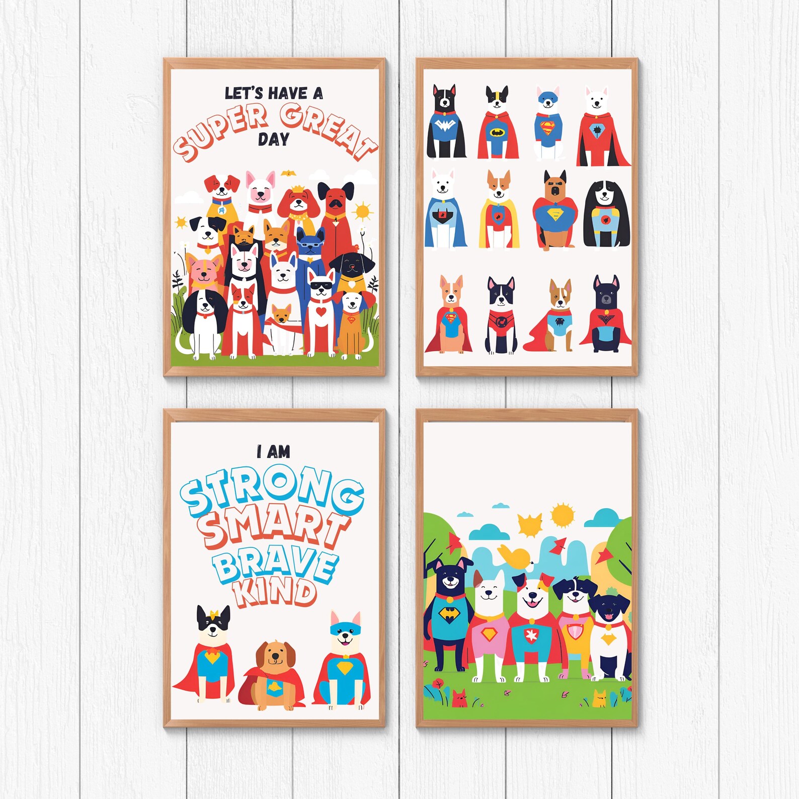 4 Pack Bundle Dog Superhero Classroom Nursery DIGITAL PRINT, School ...