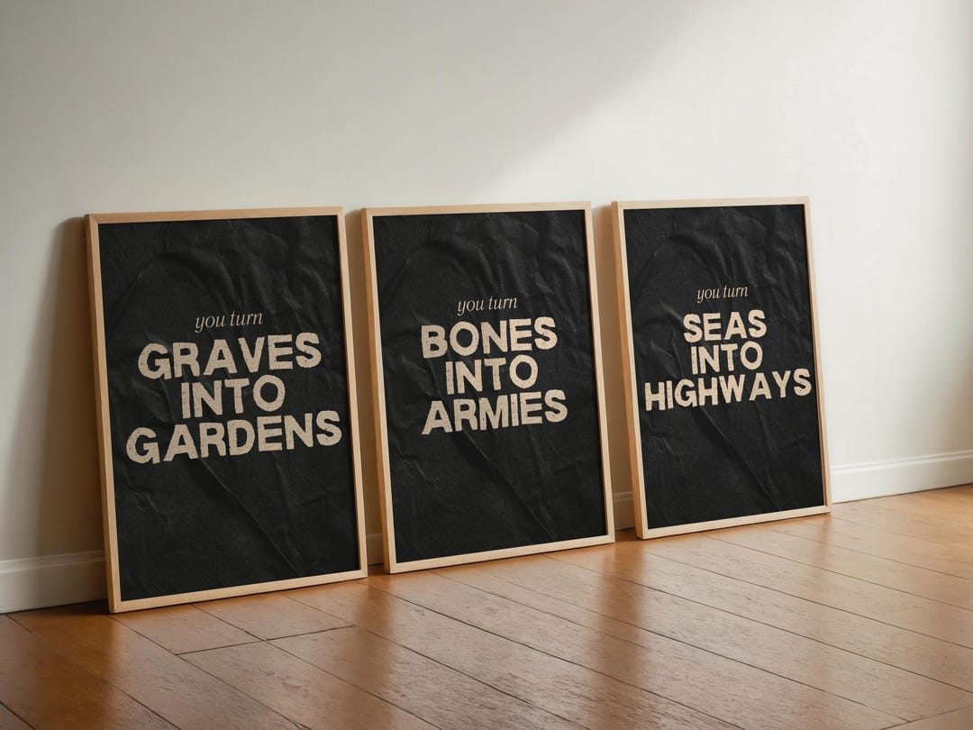 3 Pack Grunge Graves Into Gardens Graffiti Style Wall Art DIGITAL PRINT ...