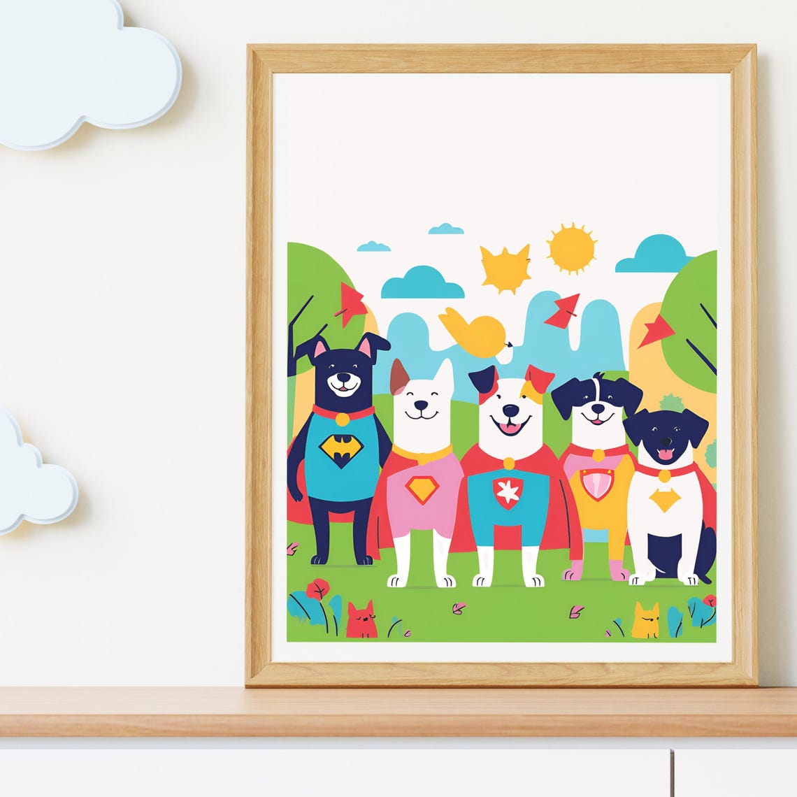 4 Pack Bundle Dog Superhero Classroom Nursery DIGITAL PRINT, School ...