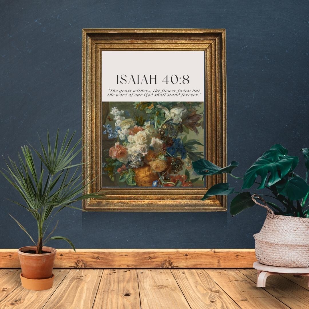 Vintage Floral DIGITAL PRINT Bible Verse Pretty Image Bible Printed Art ...