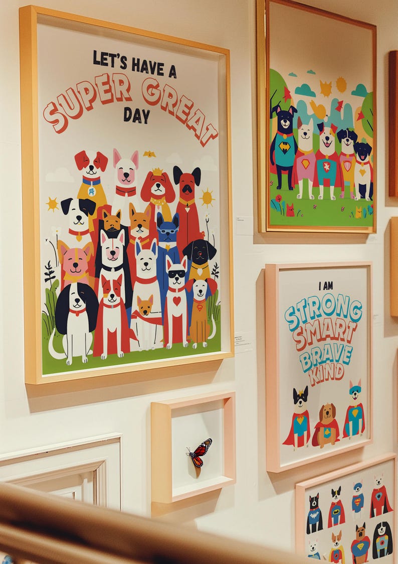 4 Pack Bundle Dog Superhero Classroom Nursery DIGITAL PRINT, School ...