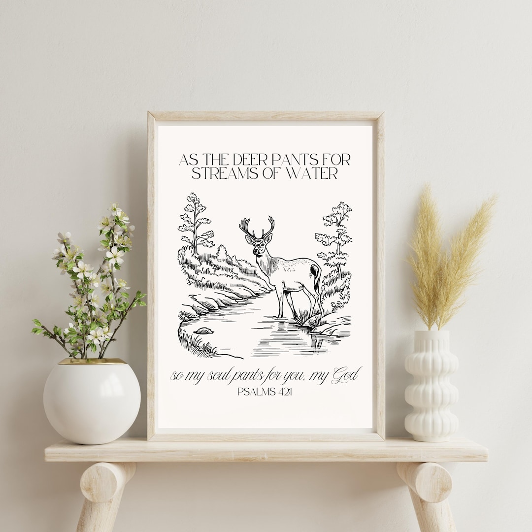 Deer Bible Verse DIGITAL PRINT Outdoors, Nature Wall Art, Psalms Wall ...