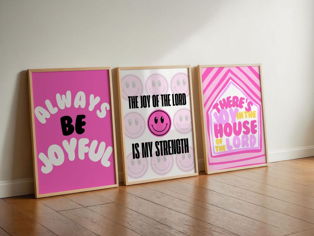 Black and Pink Happy Smiley Face Bible Verse DIGITAL PRINT Vintage ...