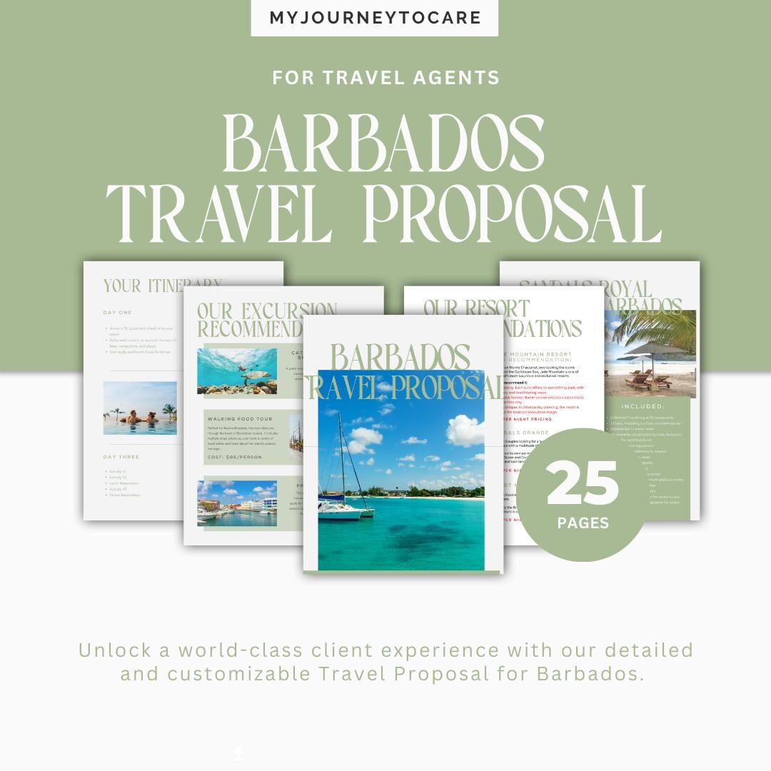 Barbados Travel Proposal Template: Customizable Canva Guide (digital ...