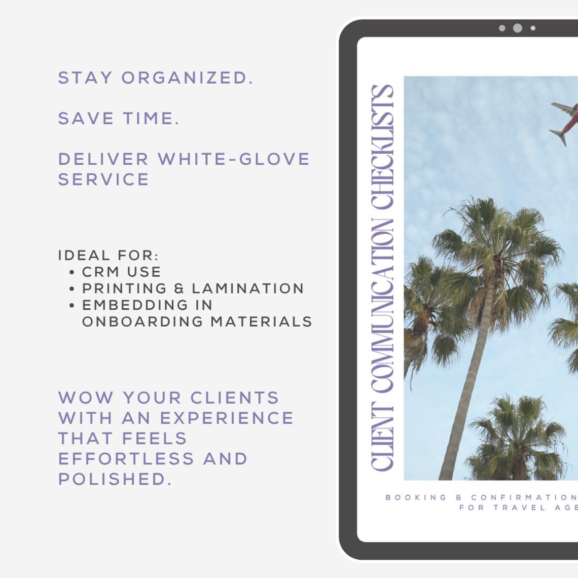 Client Booking Checklists | Canva Template for Travel Agents - Etsy