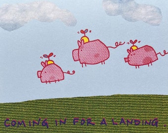 Humorous Flying Pig Retirement Card, Whimsical When Pigs Fly Best ...
