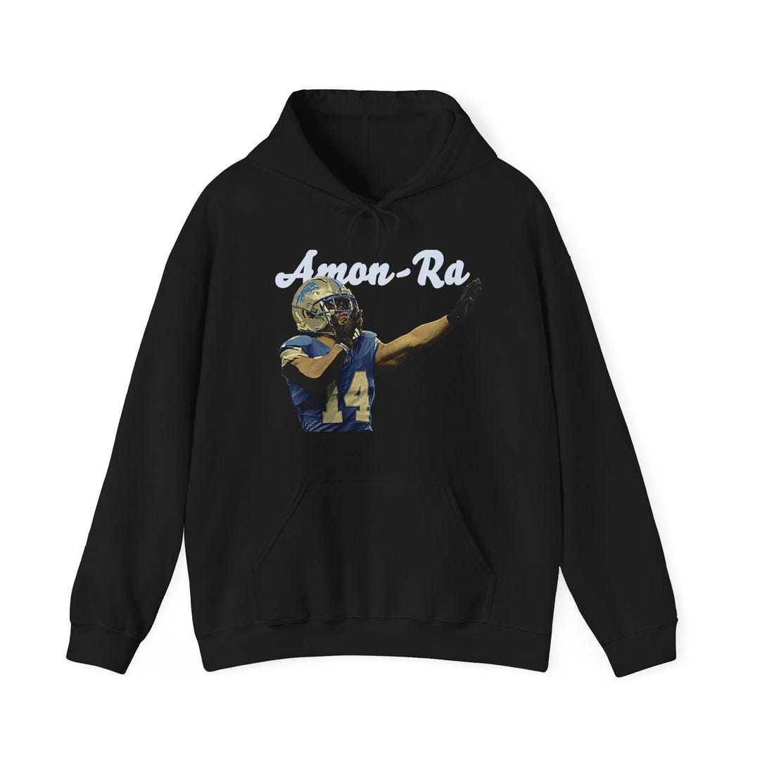 Amon-ra St Brown Celebration Hoodie, Hooded Sweatshirt, Football ...