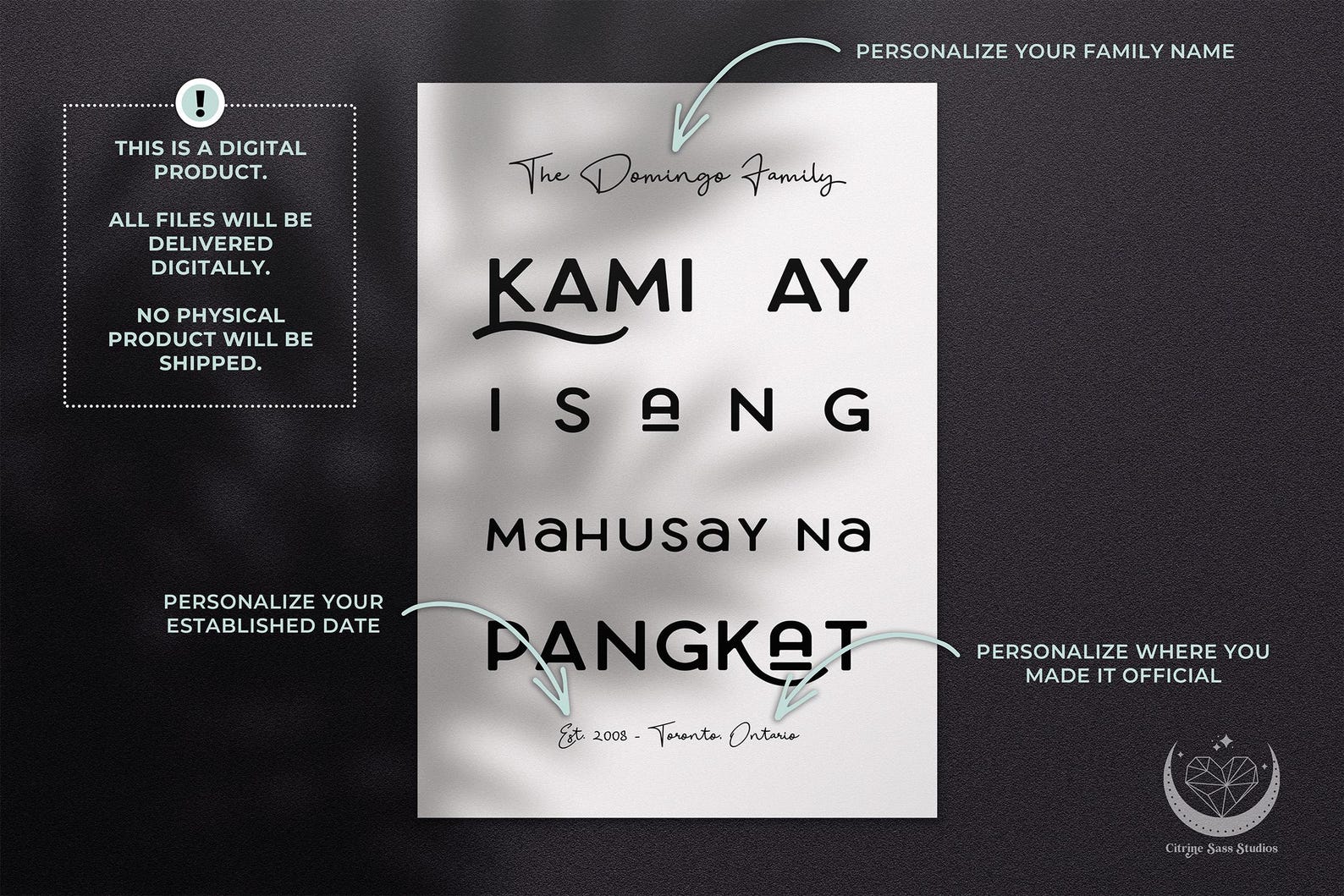 Personalized Filipino Family Art Print | Tagalog "we Are A Good Team ...