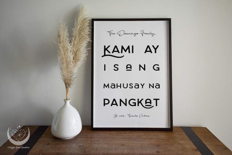 Personalized Filipino Family Art Print | Tagalog "we Are A Good Team ...