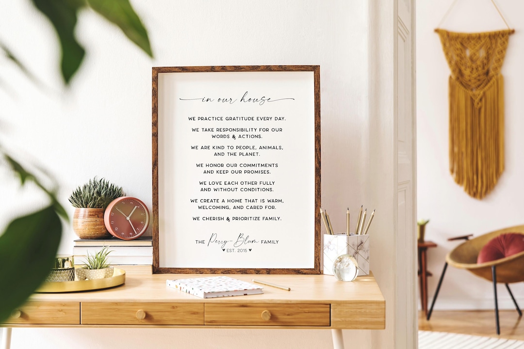 Personalized Family House Rules Wall Art | Custom Home Decor (digital ...