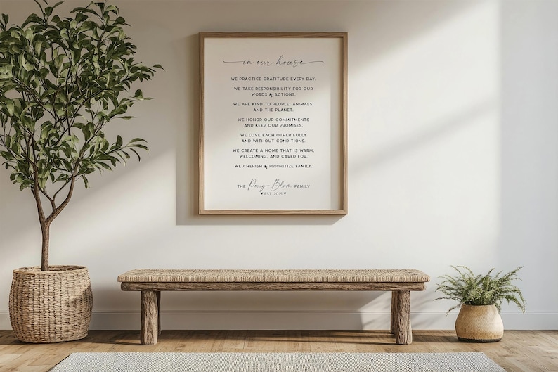 Personalized Family House Rules Wall Art | Custom Home Decor (digital ...