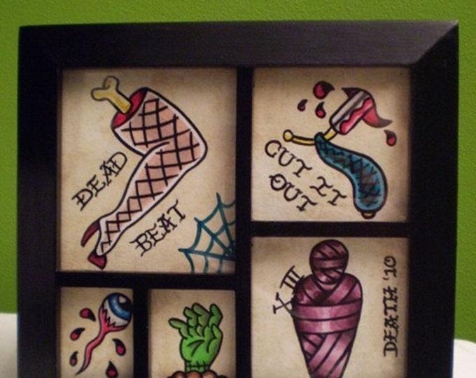 Dead Beat Tattoo Flash With Frame - Etsy