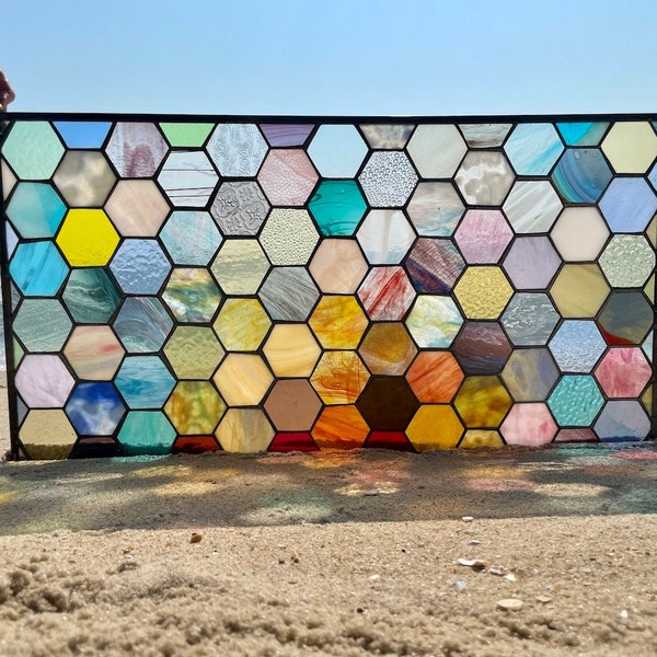 Honeycomb Stained Glass - Etsy