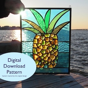 STAINED GLASS PATTERN, Pineapple Stained Glass Pattern, Digital ...