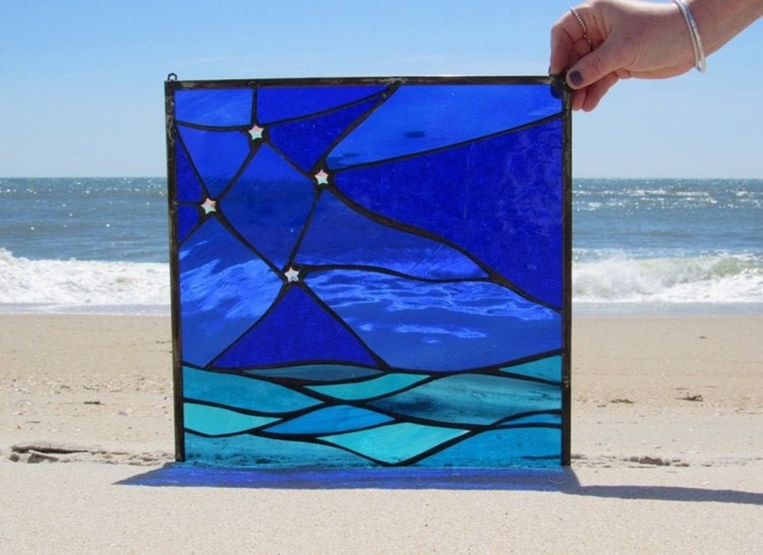 STAINED GLASS STAR, Transom Window, Custom Constellation Art, Star ...