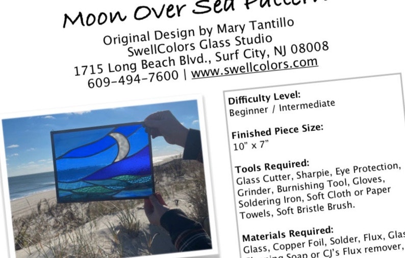 STAINED GLASS PATTERN Moon Over Water Stained Glass Moonrise - Etsy
