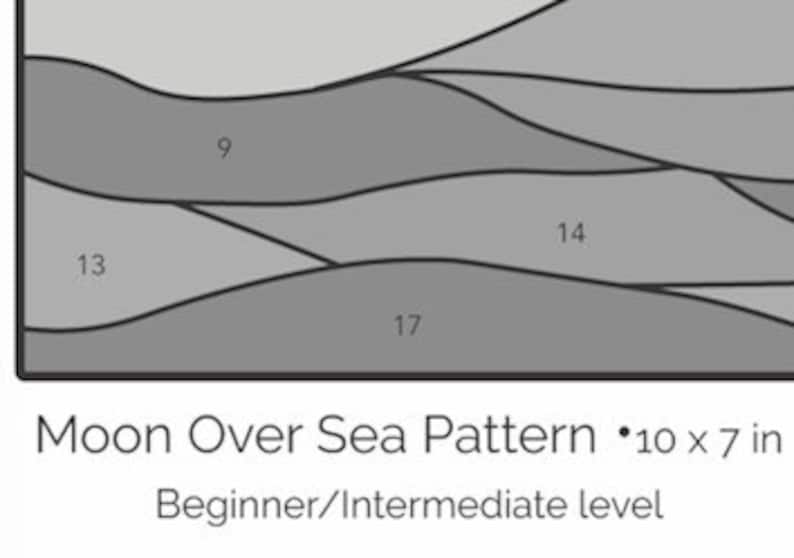 STAINED GLASS PATTERN Moon Over Water Stained Glass Moonrise - Etsy