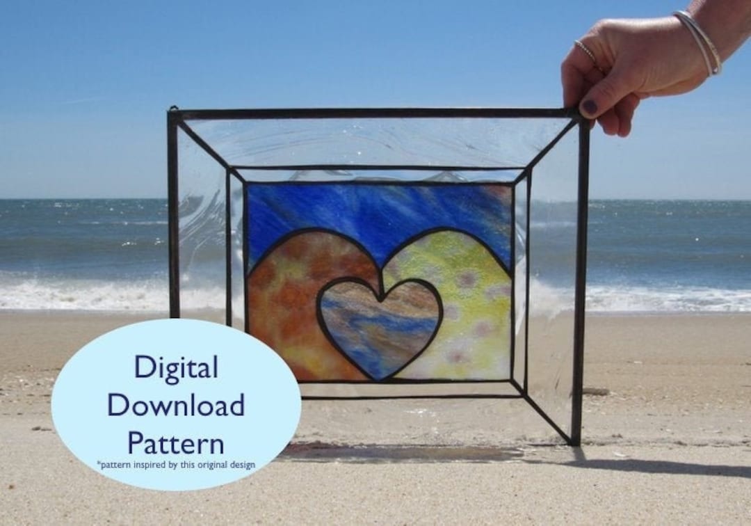 STAINED GLASS PATTERN, Waves of Love Stained Glass Pattern, Digital ...
