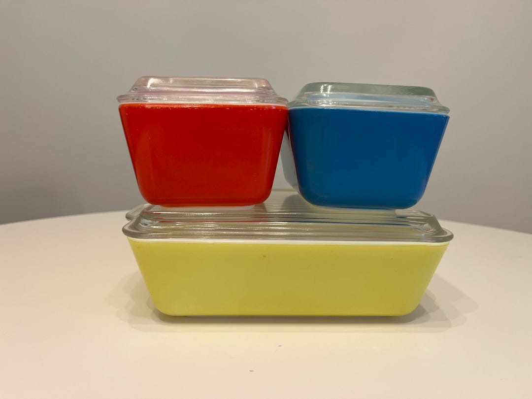 Pyrex Primary Colors Refrigerator Dishes Complete Set - Etsy