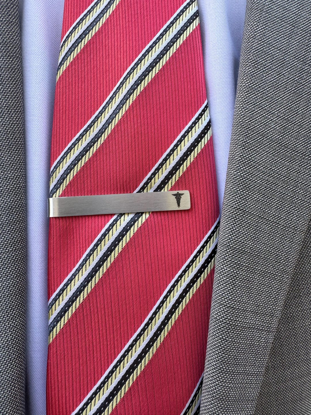 Doctor Tie Bar Stainless Steel Caduceus Tie Clip Medical Professional ...