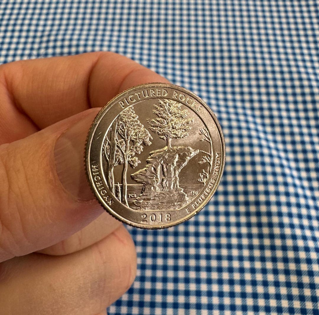 Pictured Rocks Quarter Lapel Pin 2018 Uncirculated Michigan National ...
