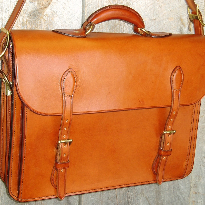 Leather Briefcase - Etsy