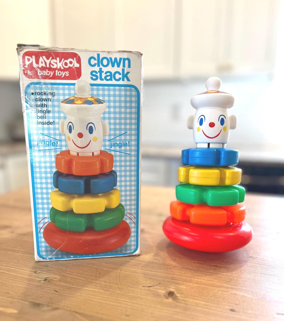 Vintage 1979 Playskool Stacking Toy/vintage Clown/jingle Bell Stacking ...