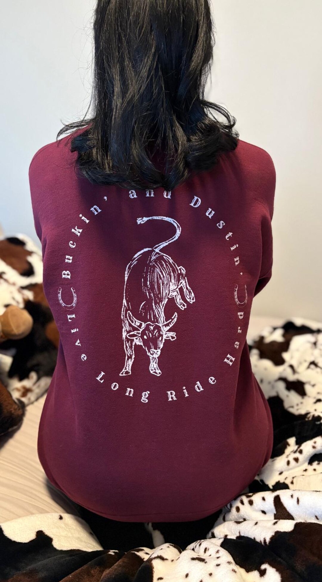 B&D LLRH Crew Neck Bucking Bull Crew Western Rustic Sweatshirt Bull ...