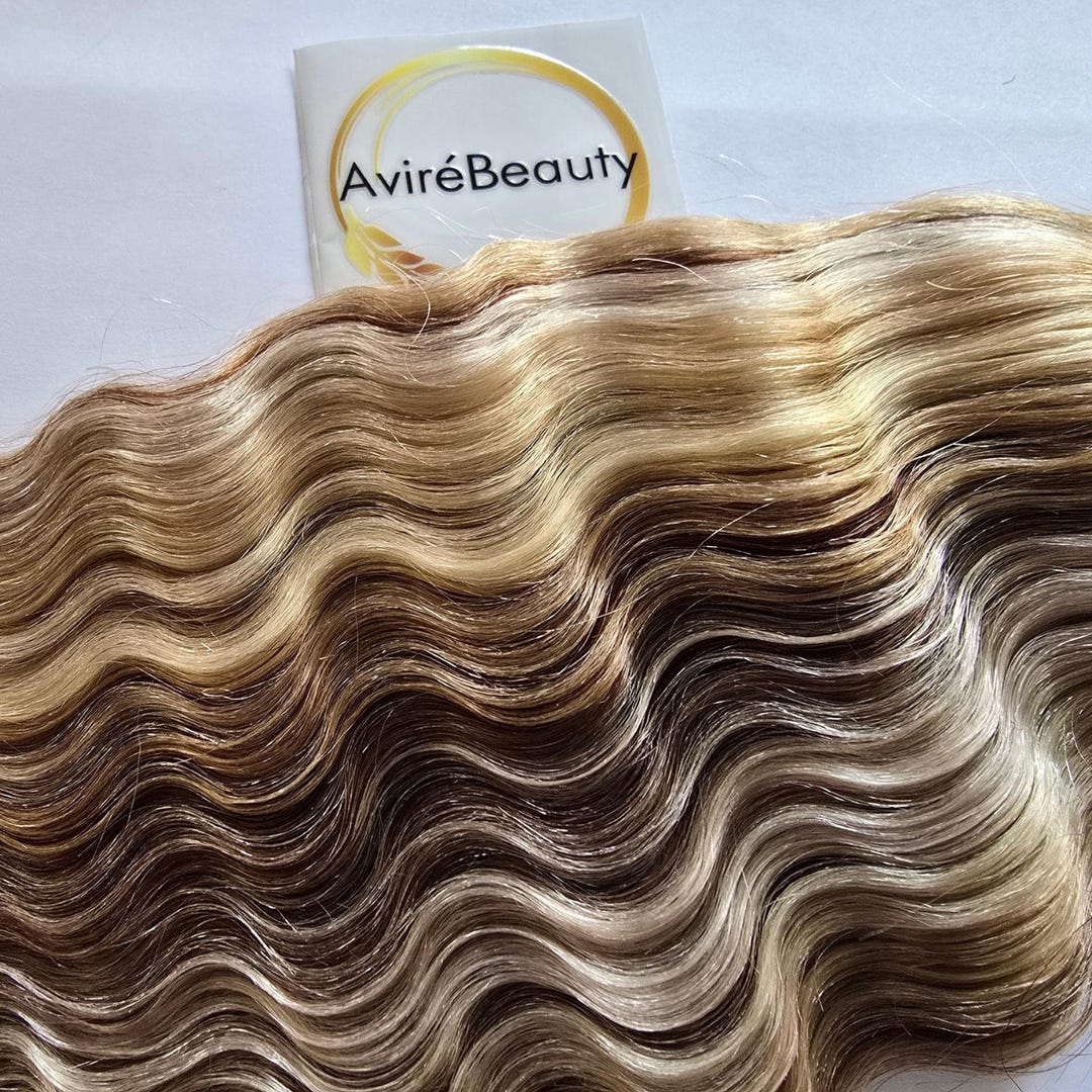 New **rooted Ash Blonde Mocha Champagne Highlight ** Deep Wave Human ...