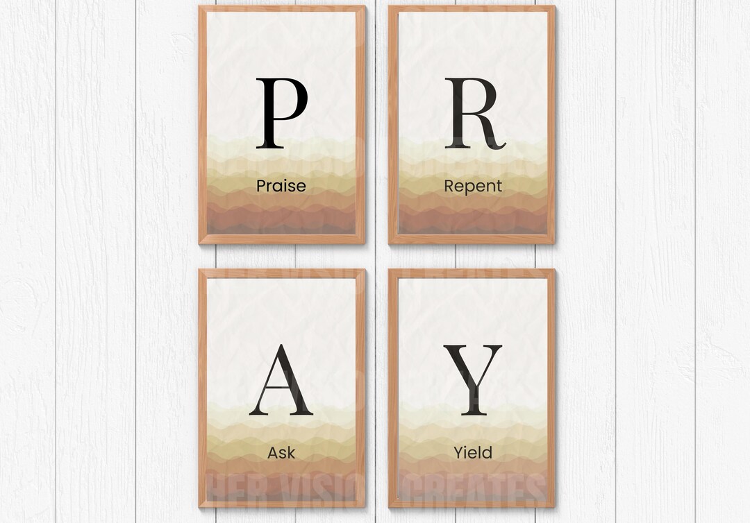 PRAY Wall Art Set Christian Digital Download Faith-based Printable ...