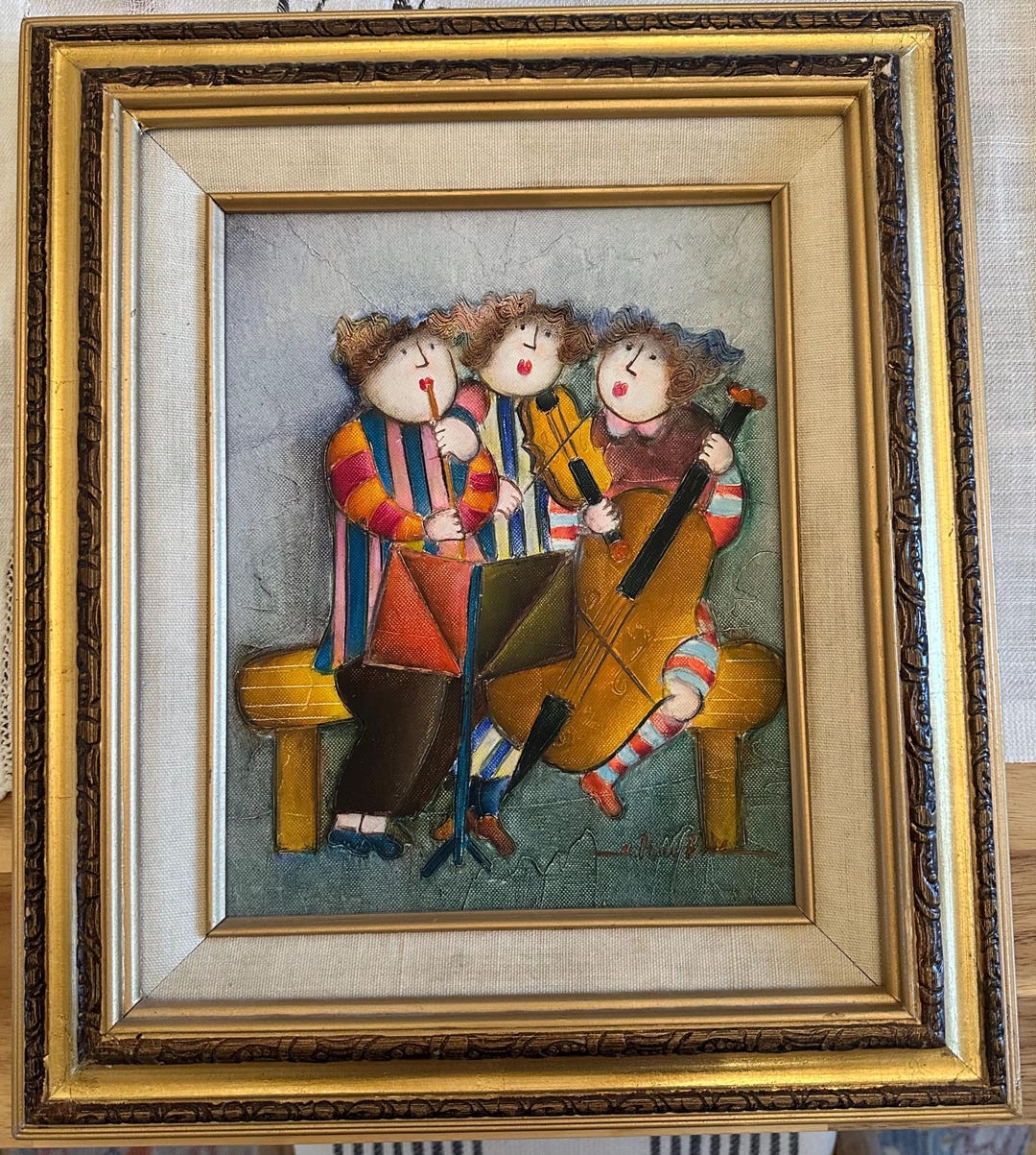 Vintage J Roybal Oil Painting: "puffy People" Musicians, Framed - Etsy