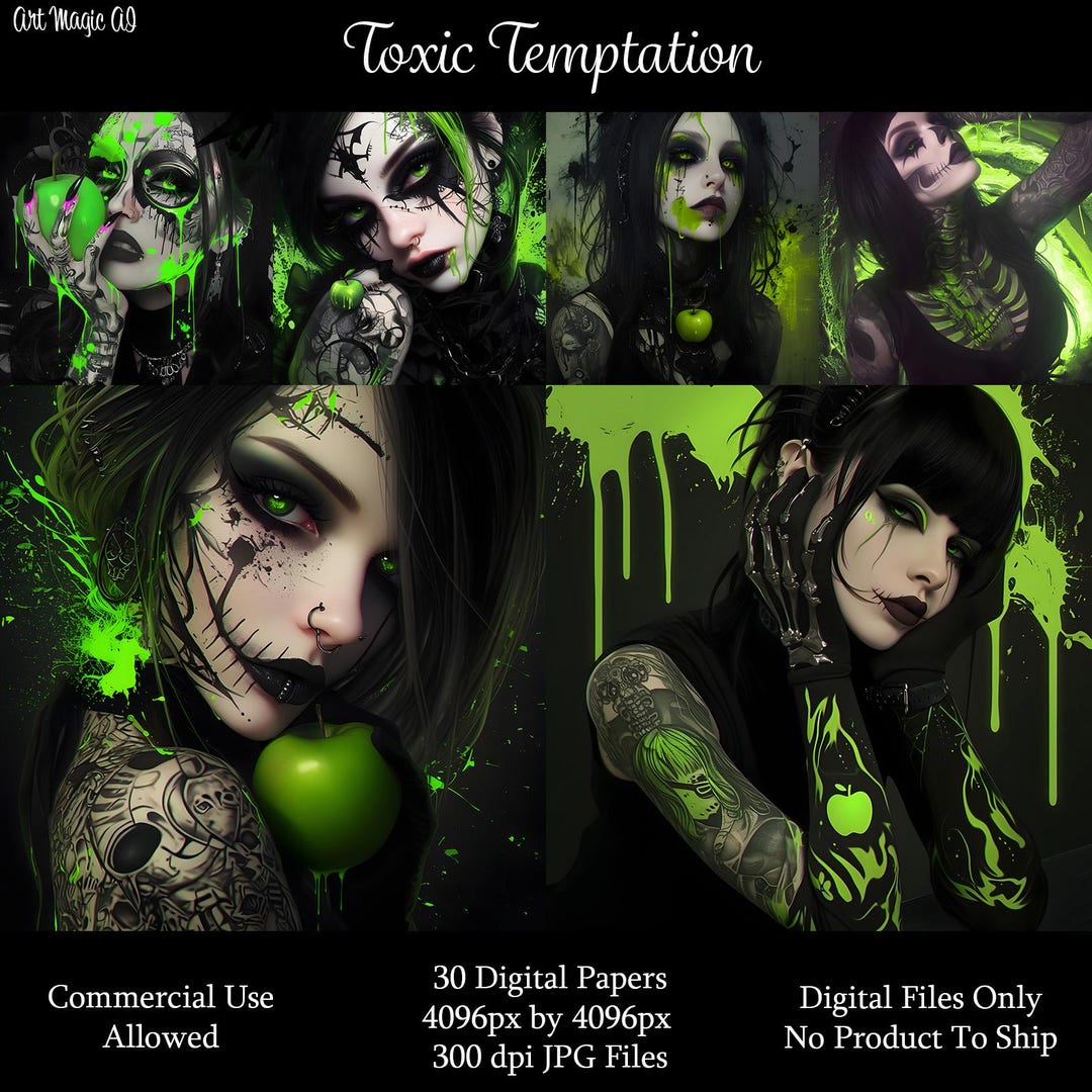 Toxic Temptation Digital Art AI Art Printable Images Digital Papers ...