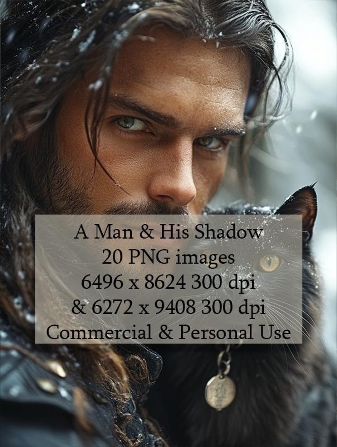 A Man and His Shadow Digital Art AI Art Printable Images Portraits ...