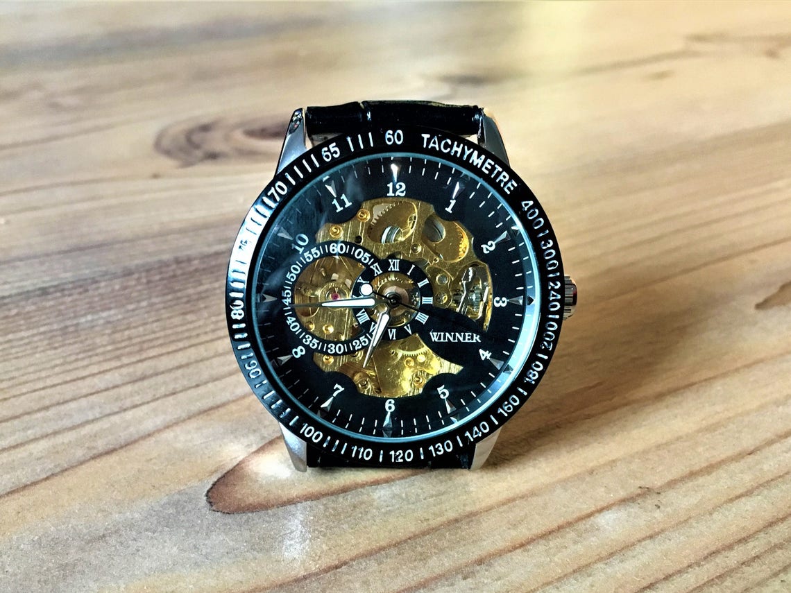 Engraved Watch Personalized Watch Skeleton Watch Wedding | Etsy