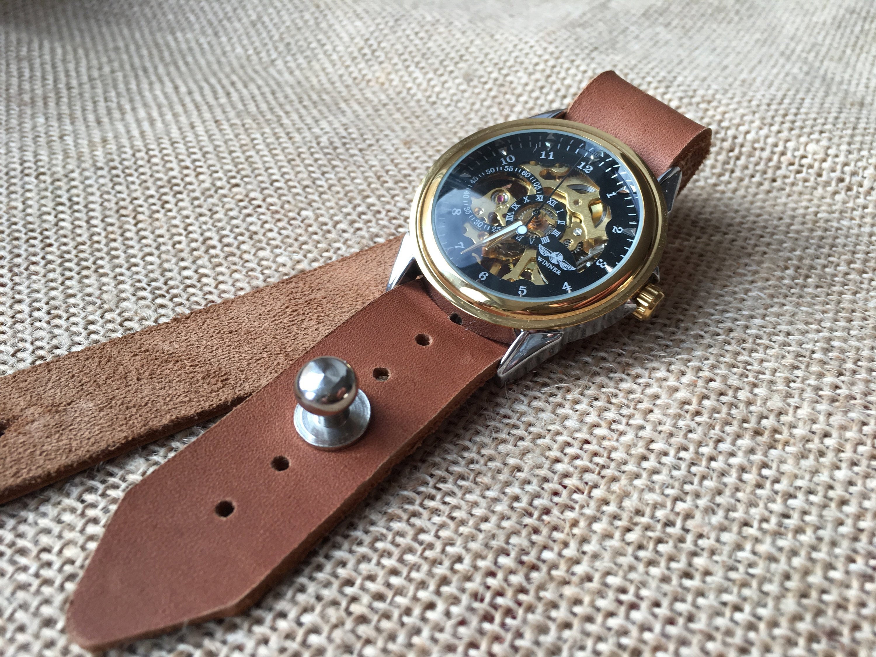 Engraved watch Personalized watch skeleton watch | Etsy